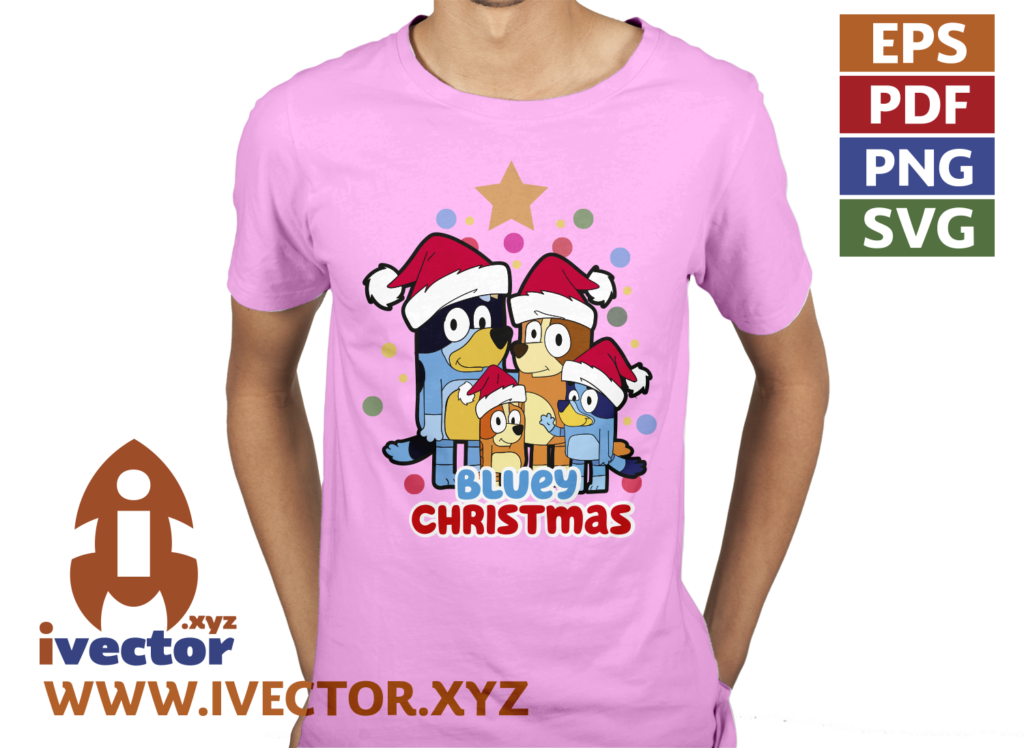 BLUEY CHRISTMAS VECTOR EDITABLE EPS PDF SVG - Ivector Plantillas