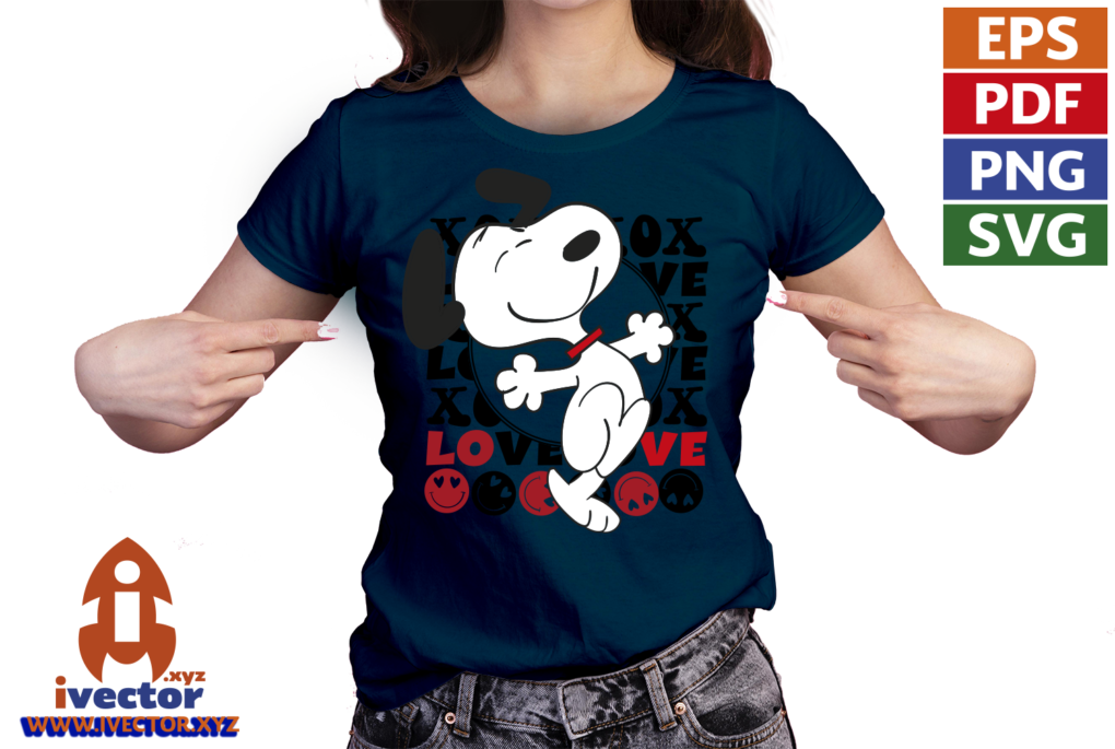 LOVE HAPPY SNOOPY VECTOR EDITABLE - Ivector