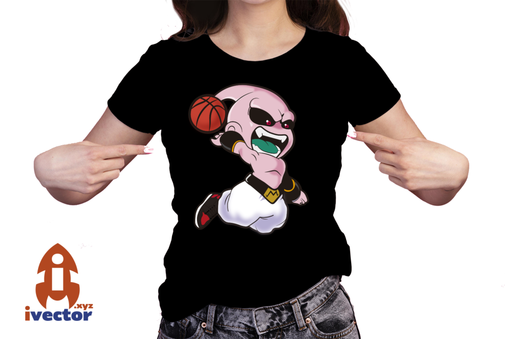 MAJIN BOO BASQUETBALL VECTOR EDITABLE EPS PDF VECTOR - Ivector Plantillas