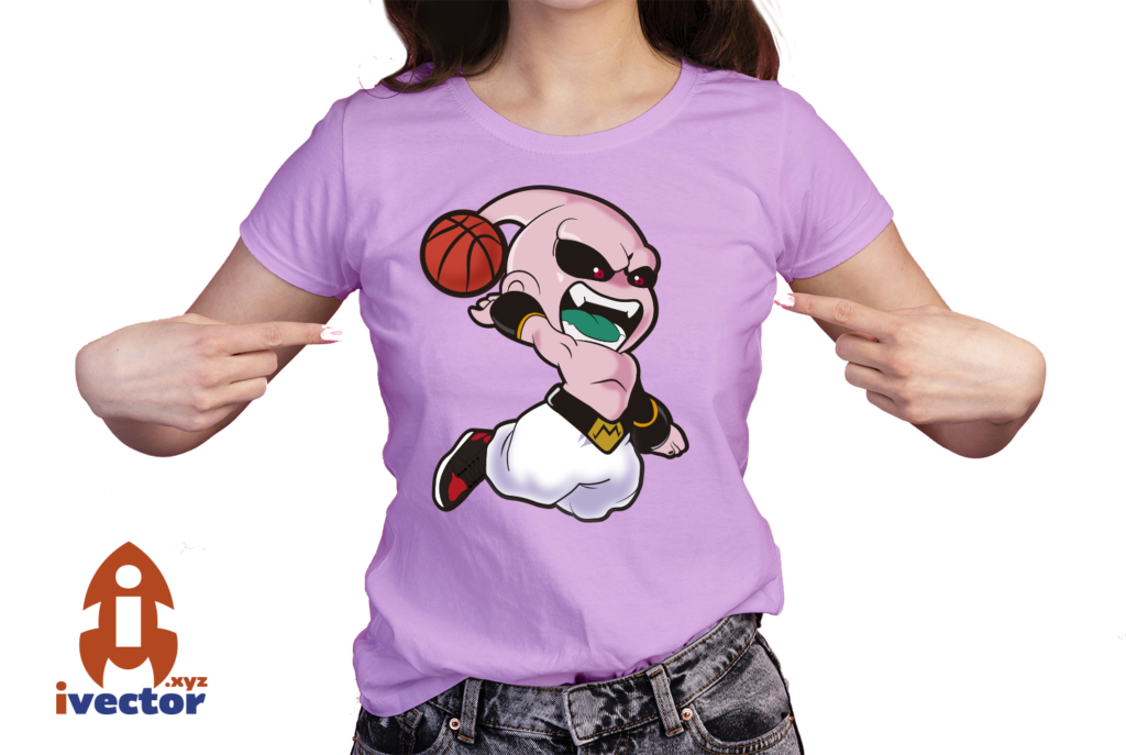 MAJIN BOO BASQUETBALL VECTOR EDITABLE EPS PDF VECTOR - Ivector Plantillas