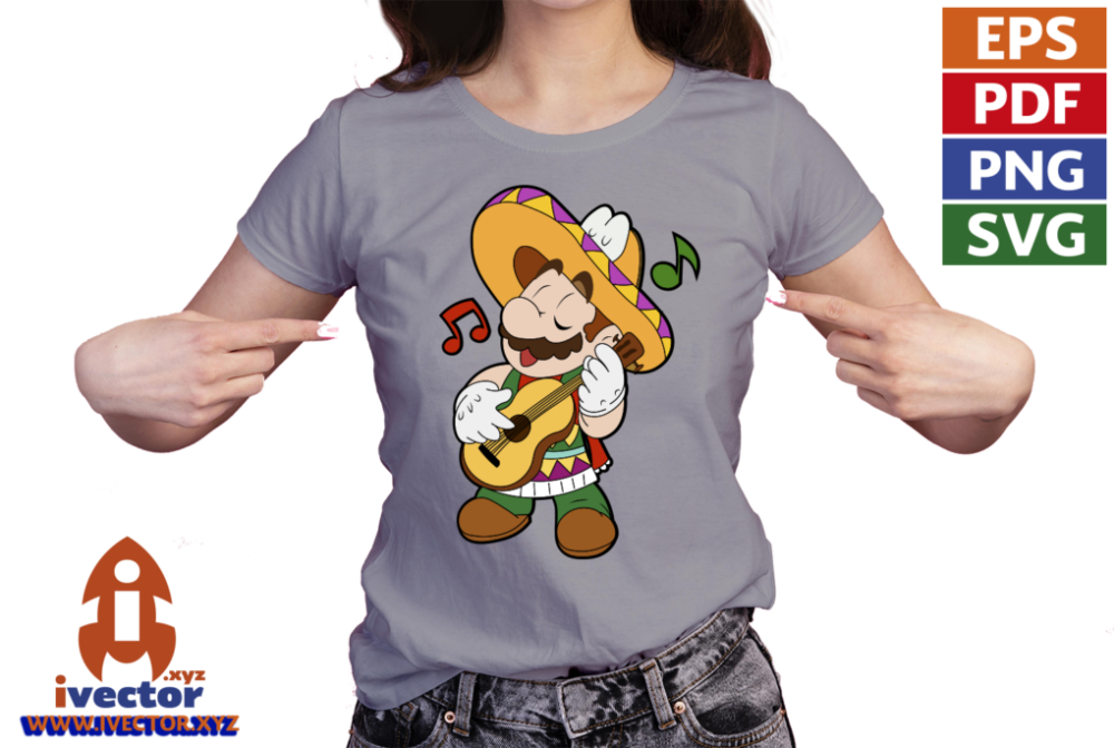 MARIO BROS EDITABLE MEXICANO EPS PDF SVG VECTOR - Ivector
