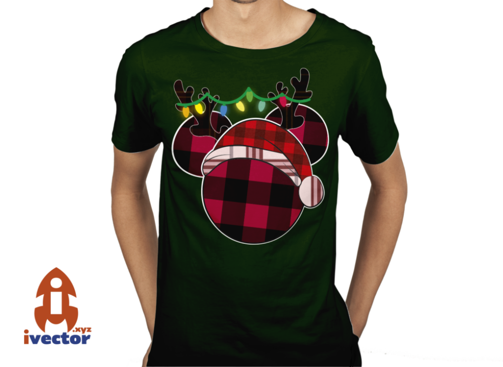 MICKEY MOUSE NAVIDEÑO VECTOR EDITABLE EPS PDF RENO - Ivector