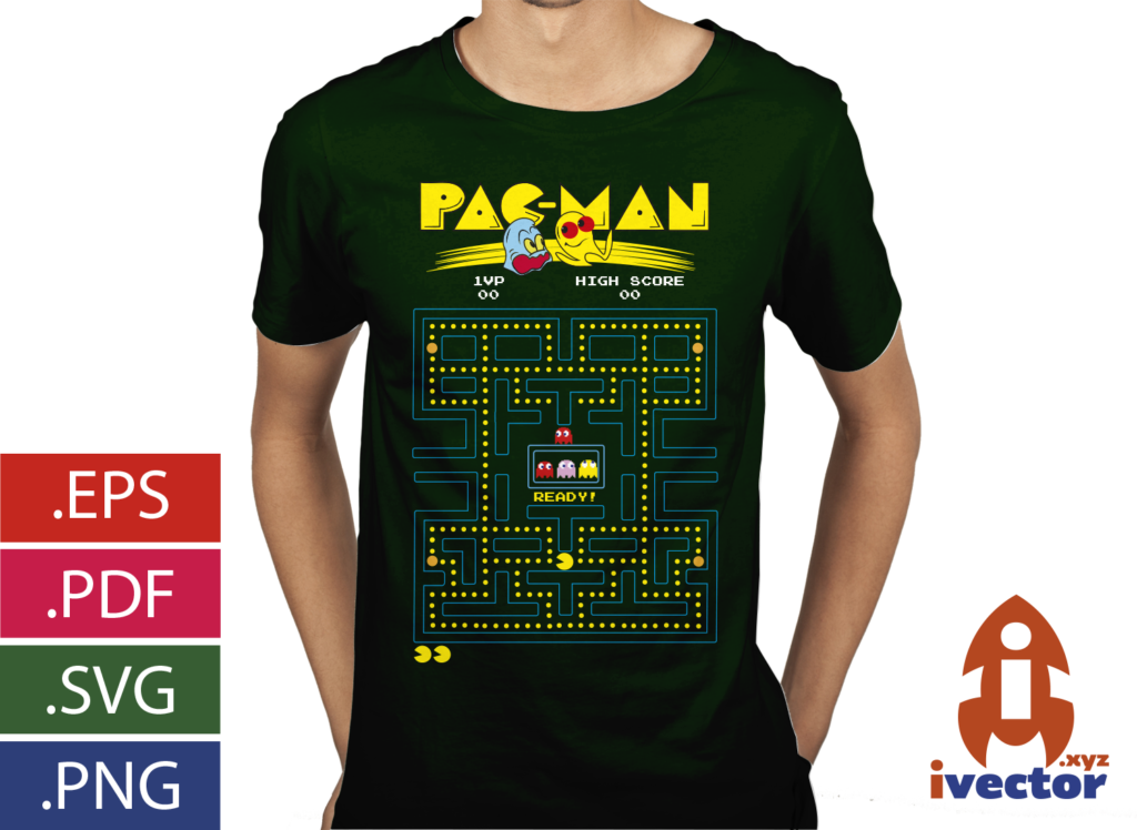 PACMAN VECTOR EDITABLE EPS PDF GAME - Ivector Plantillas