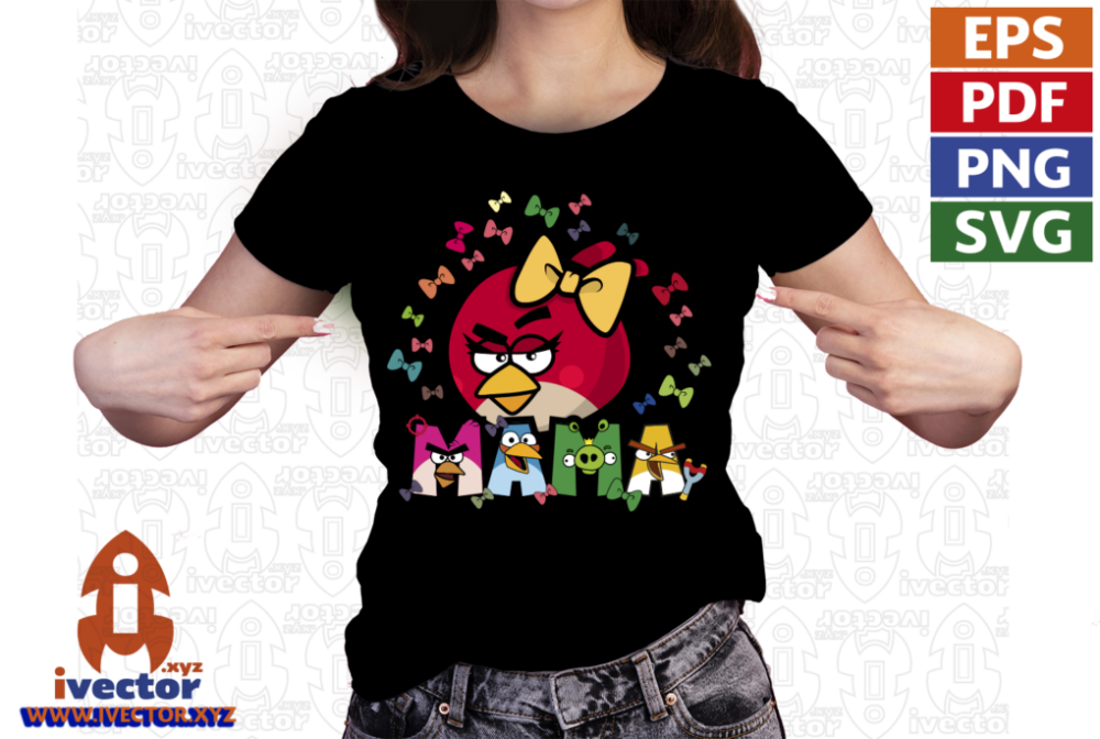 RED MAMA ANGRI BIRDS EPS VECTPR - Ivector