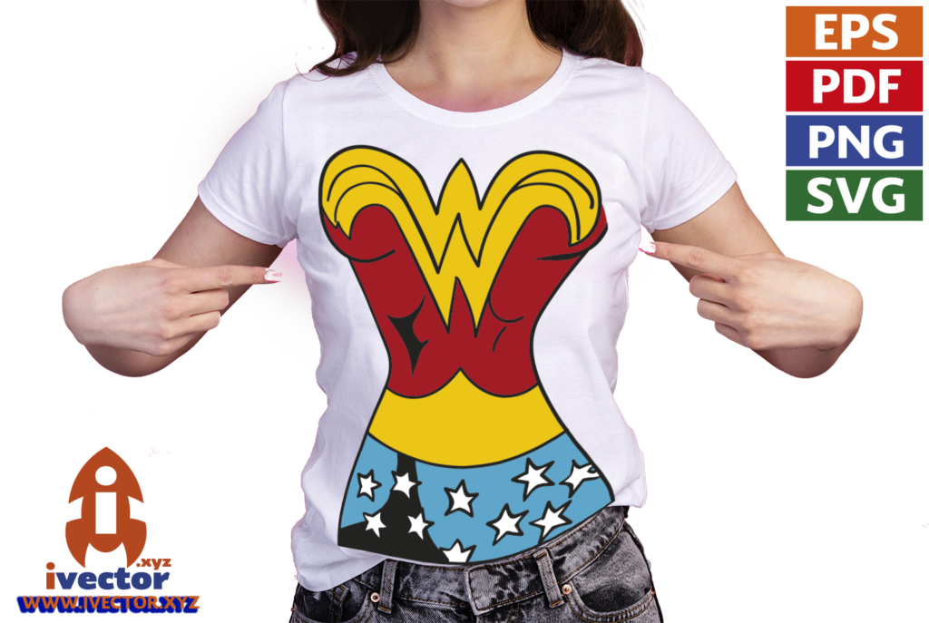 TRAJE WONDER WOMAN VECTOR EDITABLE EPS PDF SVG - Ivector