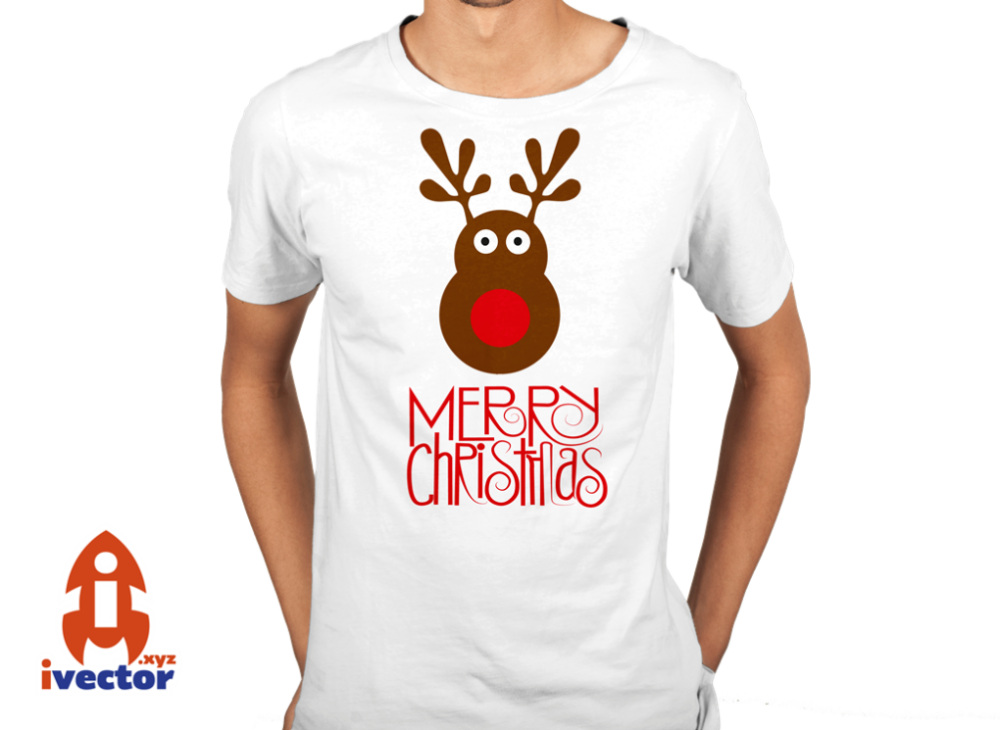 Reno Rostro Merry Christmas Vector Editable - Ivector