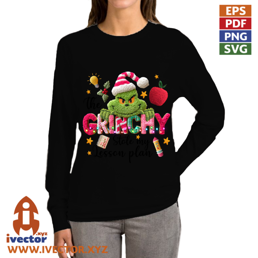 GRINCHY STOLE LESSON PLAN CROCHET PNG ALTA CALIDAD - Ivector Plantillas