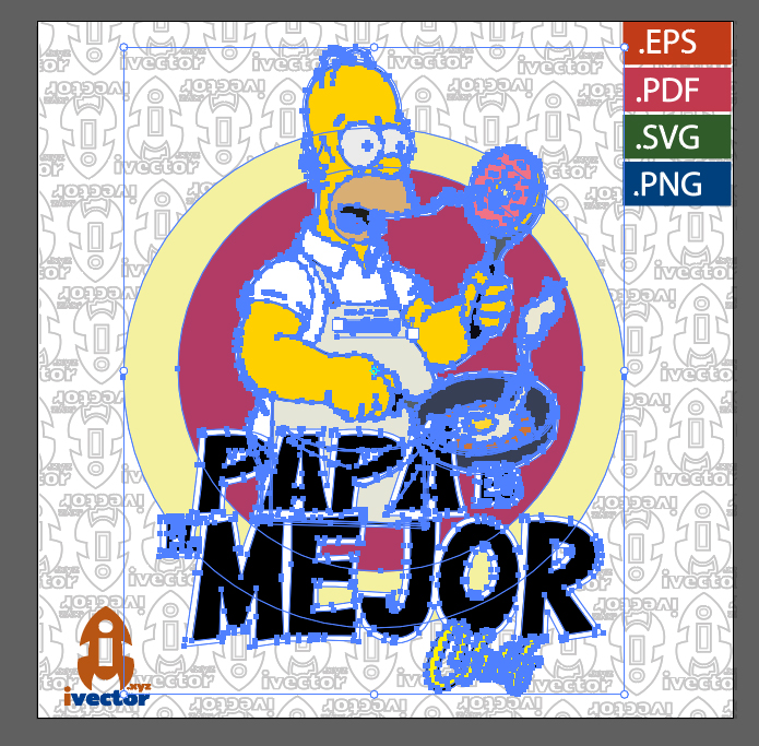 PAPÁ ES MEJOR CHEF HOMERO SIMPSON - Ivector Plantillas